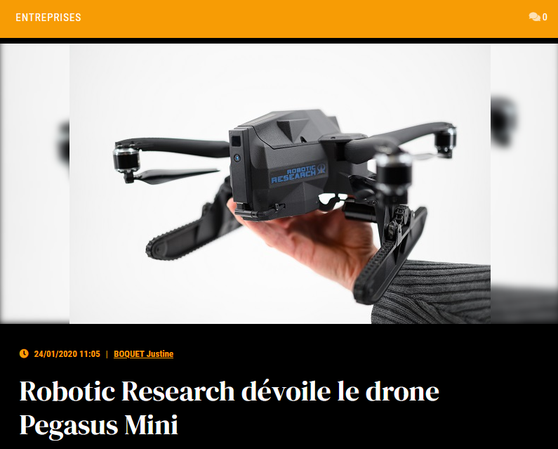 Robotic Research dévoile le drone Pegasus Mini - NAE