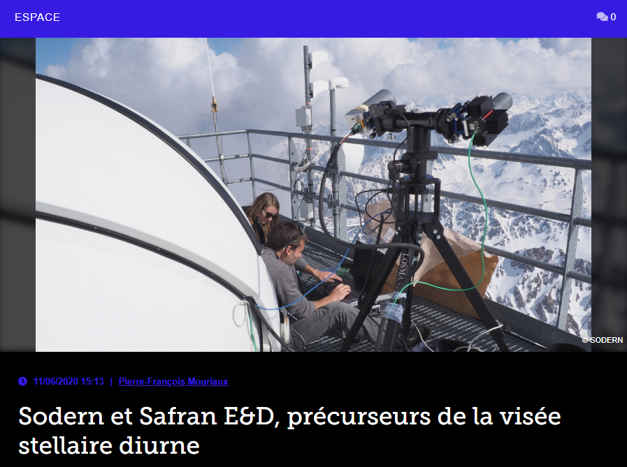 Sodern et Safran E&D, précurseurs de la visée stellaire diurne - NAE